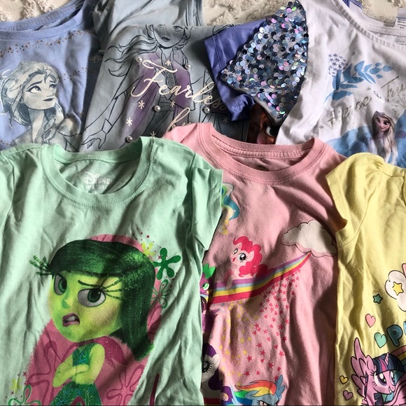 Shirts & Tops | Bundle Of Graphic Tees Frozen And My Little Pony Inside ...